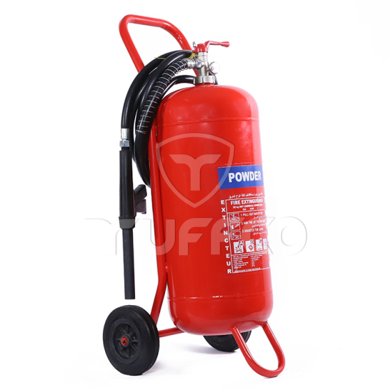 Extincteur à poudre 50 kg pression permanente sur chariot